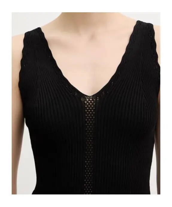 TWINSET Ribbed Knit Vest With V-neck