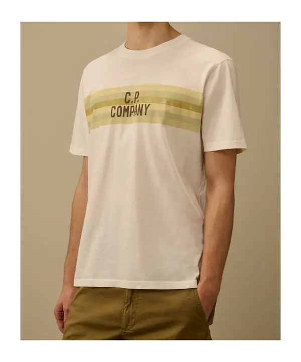 C.P. COMPANY Striped Logo T-shirt