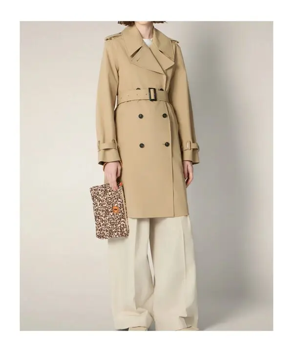 SAVE THE DUCK Collared Long-sleeved Trench Coat