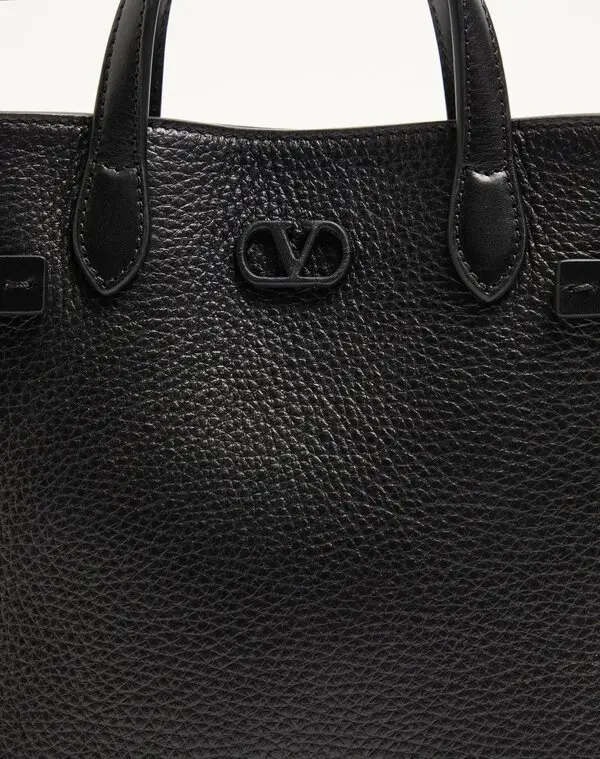 Valentino Garavani Antibes Small Shopping Bag In Grained Leather
