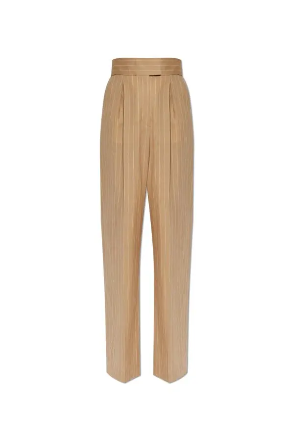 Valentino Garavani Faded Pinstripe Wide Leg Trousers - Nude