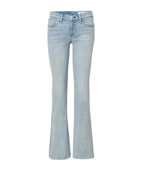 Rag & Bone Mid-rise Flared Jeans - Gray