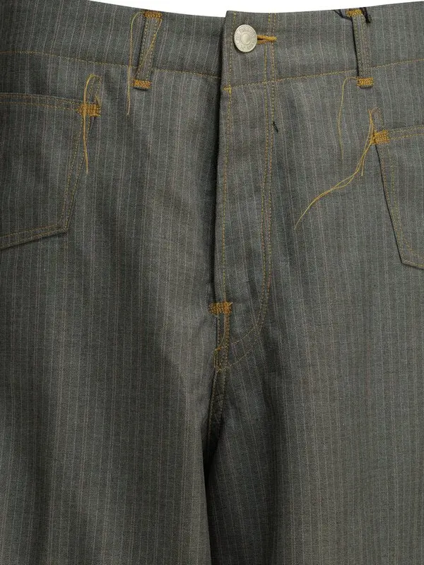 Junya Watanabe Pinstripe Cuffed Hem Pants