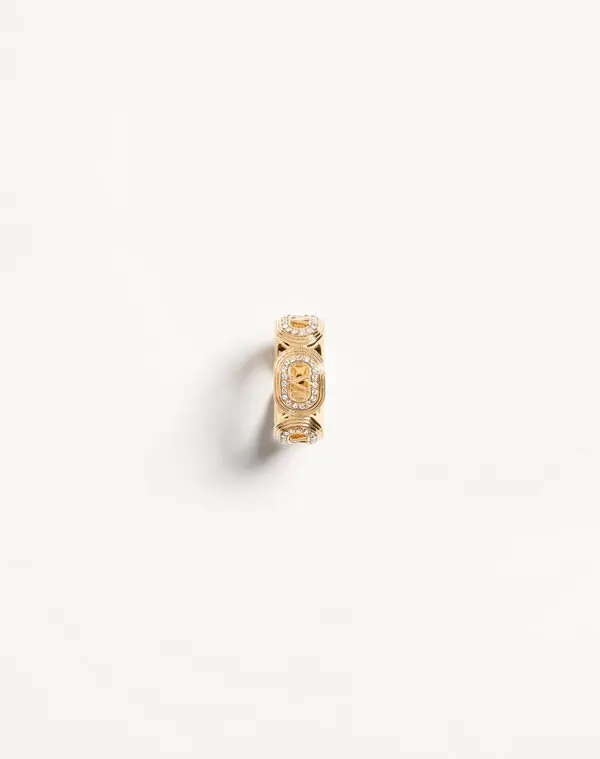 Valentino Garavani Ovalette Metal And Swarovski Crystal Ring