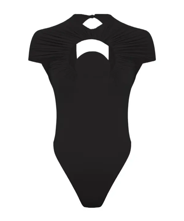 MARINE SERRE One-piece Swimsuit With Cutout - Black