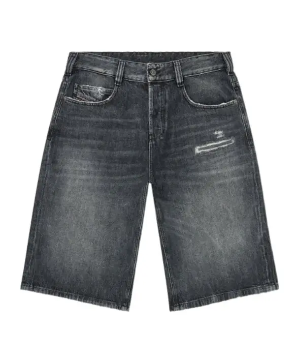 DIESEL® D-enim-m-short Denim Bermuda Shorts - Gray