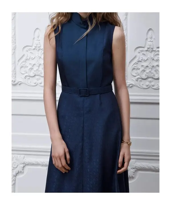 Dior Mid-length Belted Shirtdress With Oblique Motif