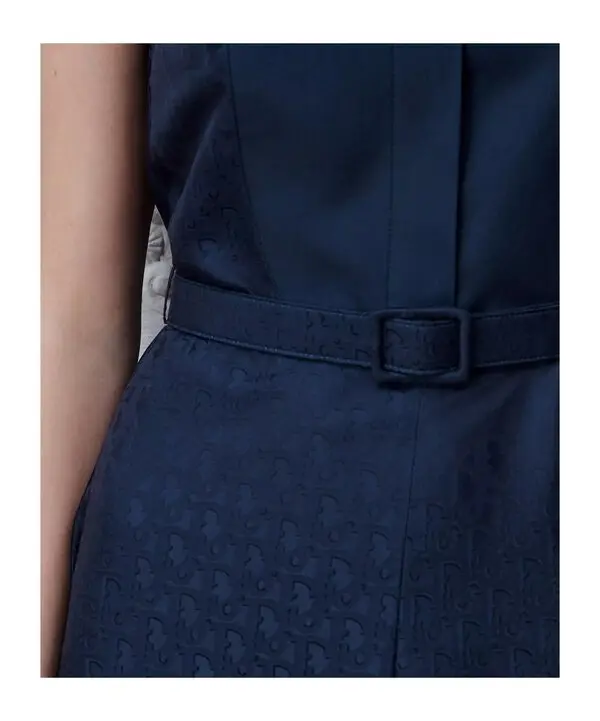 Dior Mid-length Belted Shirtdress With Oblique Motif