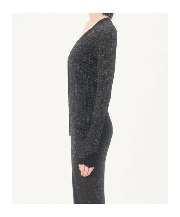 Valentino Garavani Lurex Knit Cardigan With Lace Trim