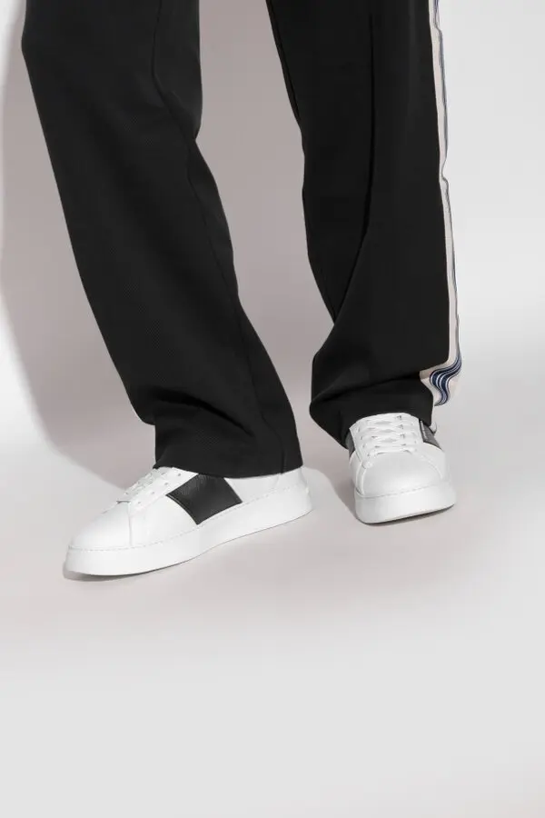 Emporio Armani Leather Panelled Sneakers