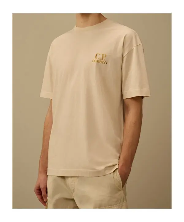 C.P. COMPANY Logo Printed Crewneck T-shirt - Nude