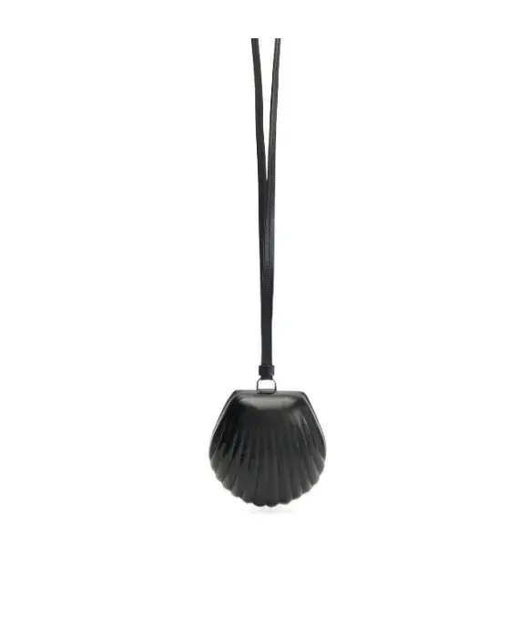 LEMAIRE X Carlos Penafiel Leather Shell Coin Purse Necklace - Black