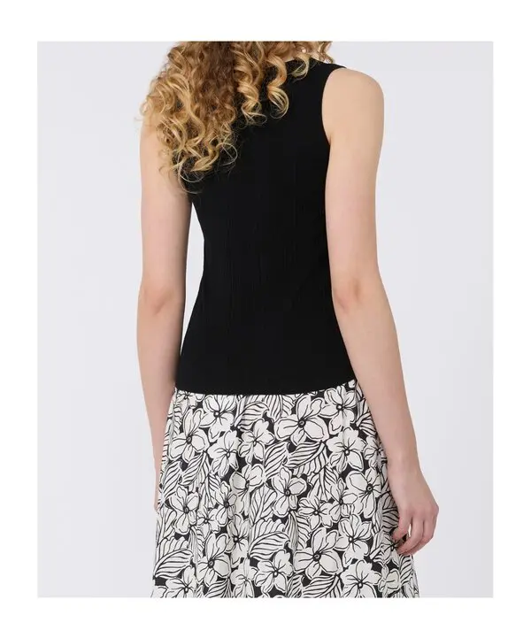 Max Mara Sleeveless Ribbed Knit Top - Black