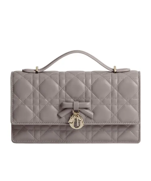 Dior Quilted Flap Crossbody Bag With Bow Detail