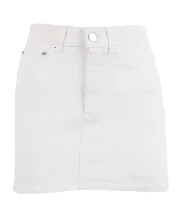 DONDUP Straight Hem Mini Denim Skirt - White