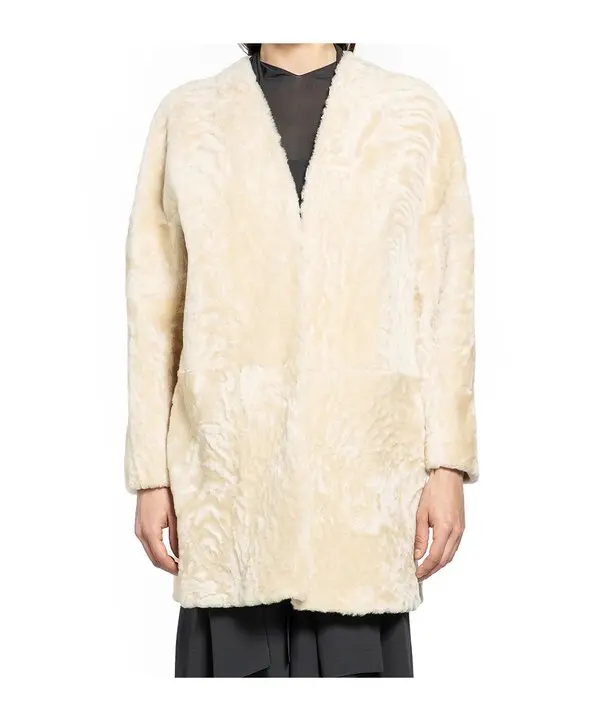 THE ROW Long Sleeve Coat - Porcelain Color