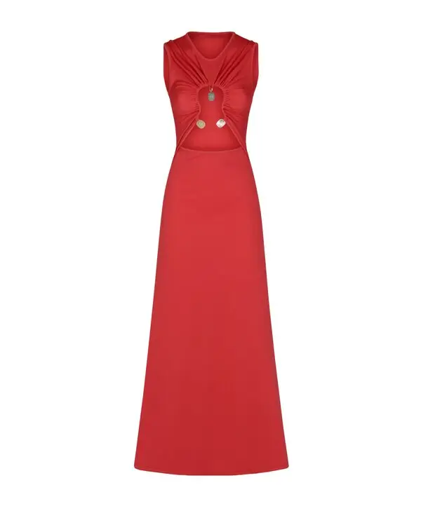 Christopher Esber Hiero Stone-embellished Cut-out Maxi Dress