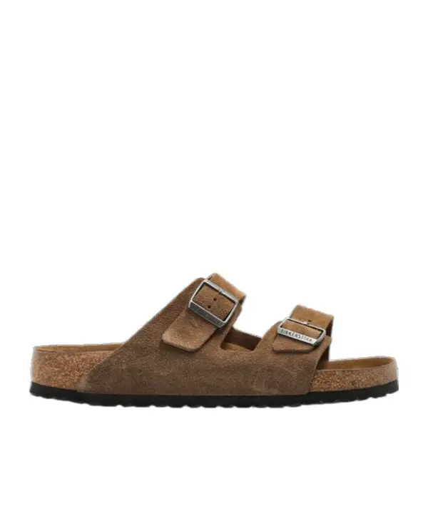 BIRKENSTOCK Arizona Soft Footbed Leather Sandals With Adjustable Straps - Brown