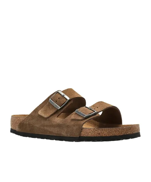 BIRKENSTOCK Arizona Soft Footbed Leather Sandals With Adjustable Straps - Brown