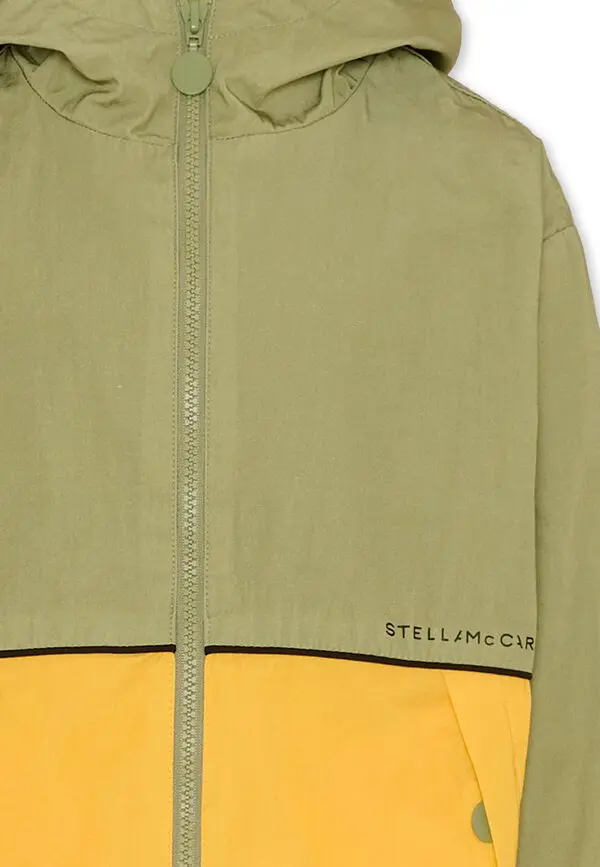 Stella McCartney Long-sleeved Hooded Jacket With Color Block Design