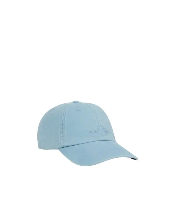 Stone Island Embroidered Logo Baseball Cap - Dusty Blue
