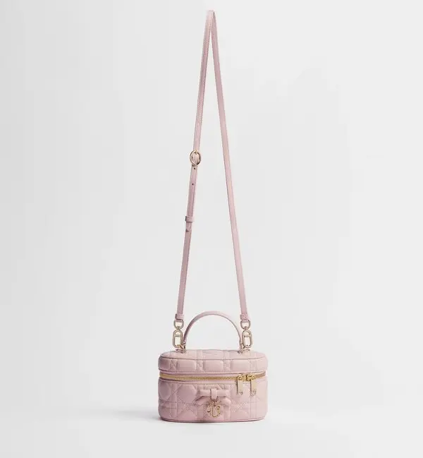 Dior Quilted Cosmetic Vanity Case With Bow Charm
