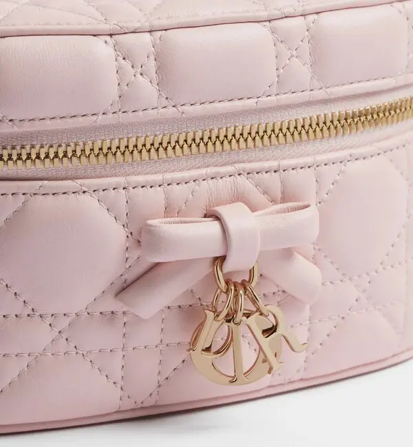 Dior Quilted Cosmetic Vanity Case With Bow Charm