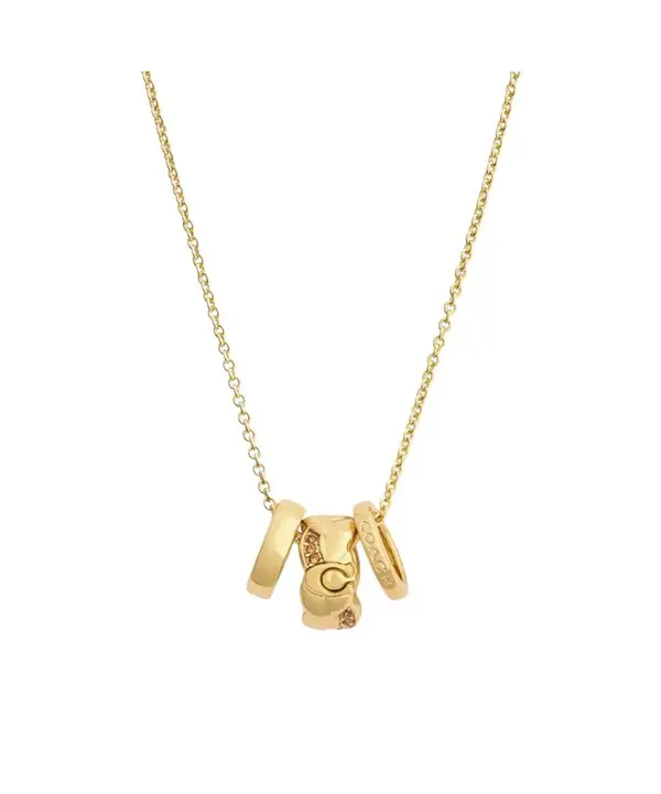 COACH Circle Pendant Necklace - Golden