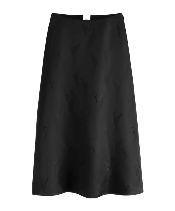 Dior Mid-length Flared Skirt With Lily Of The Valley Motif