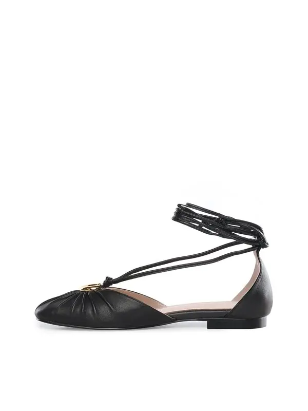 COCCINELLE Pleated Flat With Tie Fastening