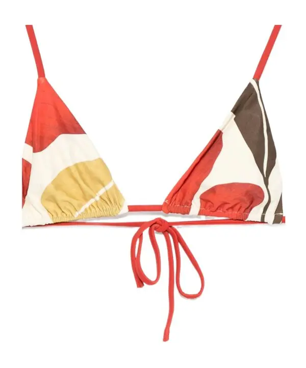 SIR. Lace-up Bikini Top - Red