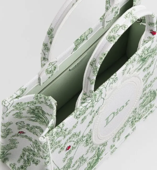 Dior Medium Book Tote - Green Multicolor