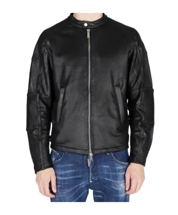Dsquared2 Zipped Biker Jacket With 'twinbro' Print