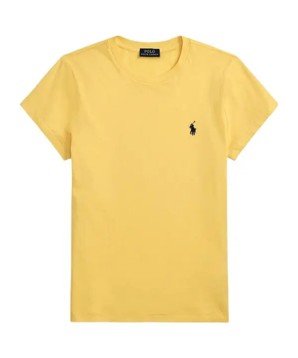 Polo Ralph Lauren Crewneck T-shirt With Embroidered Logo - Yellow