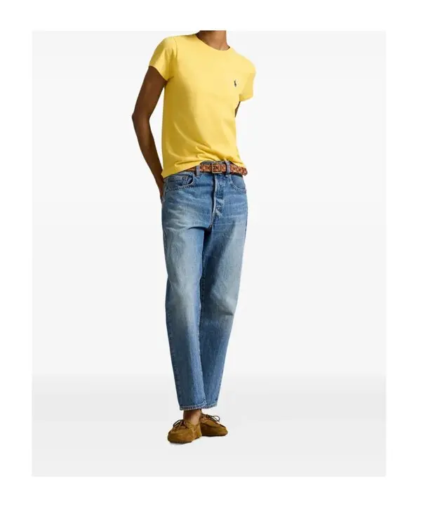 Polo Ralph Lauren Crewneck T-shirt With Embroidered Logo - Yellow