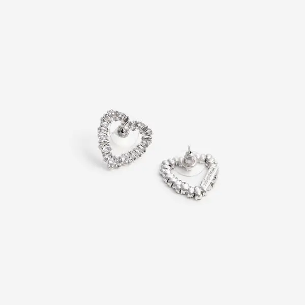 SELF-PORTRAIT Crystal Embellished Heart Earrings