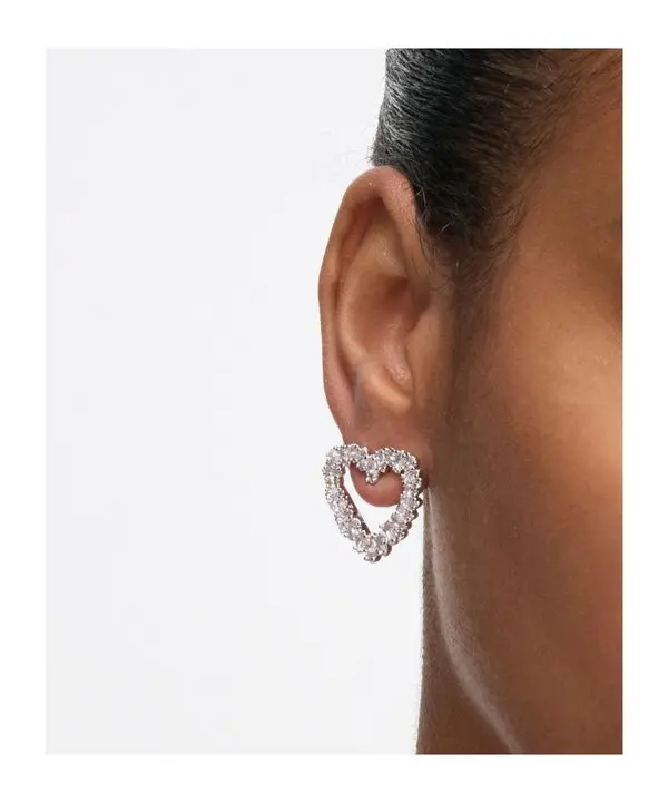 SELF-PORTRAIT Crystal Embellished Heart Earrings