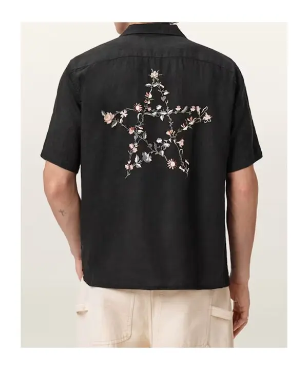 ALLSAINTS Wilder Logo-embroidery Short-sleeve Shirt - Black