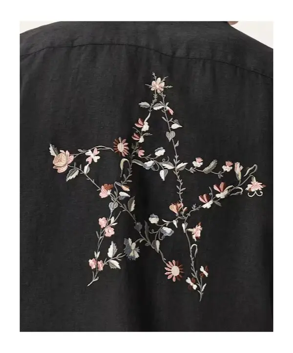 ALLSAINTS Wilder Logo-embroidery Short-sleeve Shirt - Black