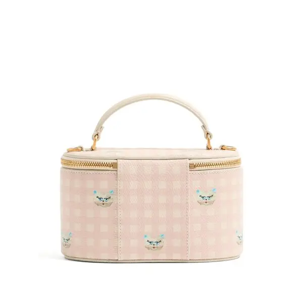 Valentino Garavani Vlogo Signature Mini Vanity Case In Grainy Calfskin - Pink