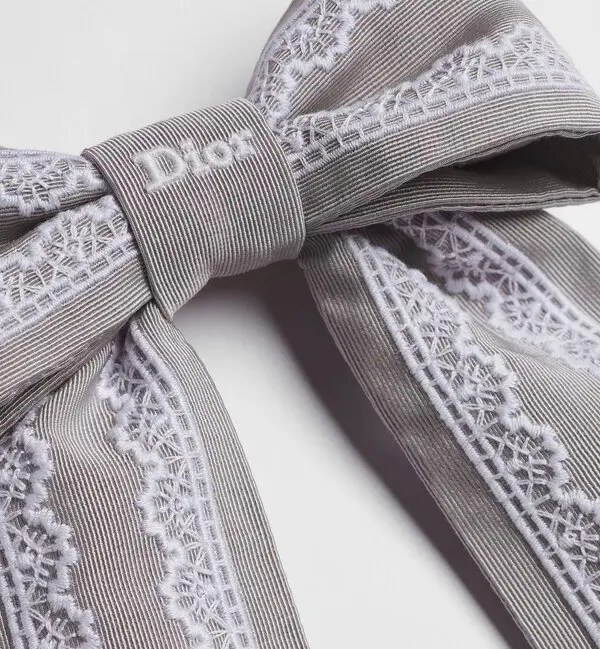 Dior Embroidered Twist Bow Hair Clip