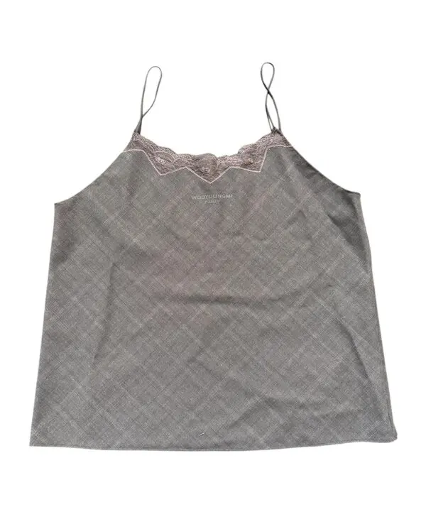 WOOYOUNGMI Spaghetti Strap Camisole With Lace Collar