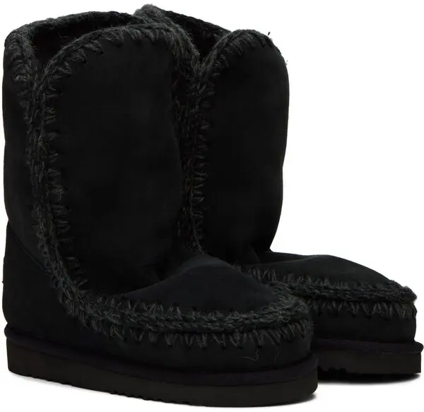 Mou Logo Detail Boots - Black