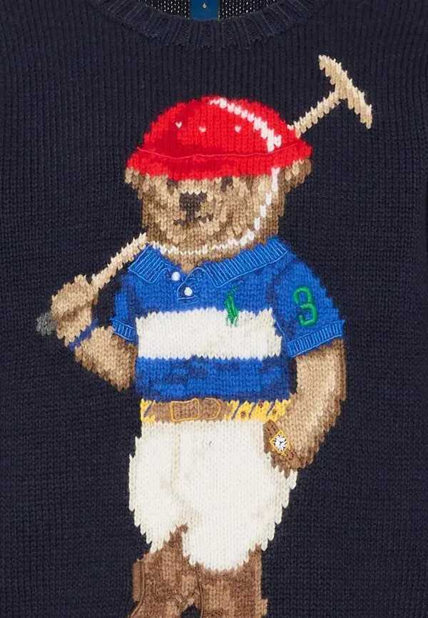 Ralph Lauren Long-sleeved Intarsia Polo Bear Sweater