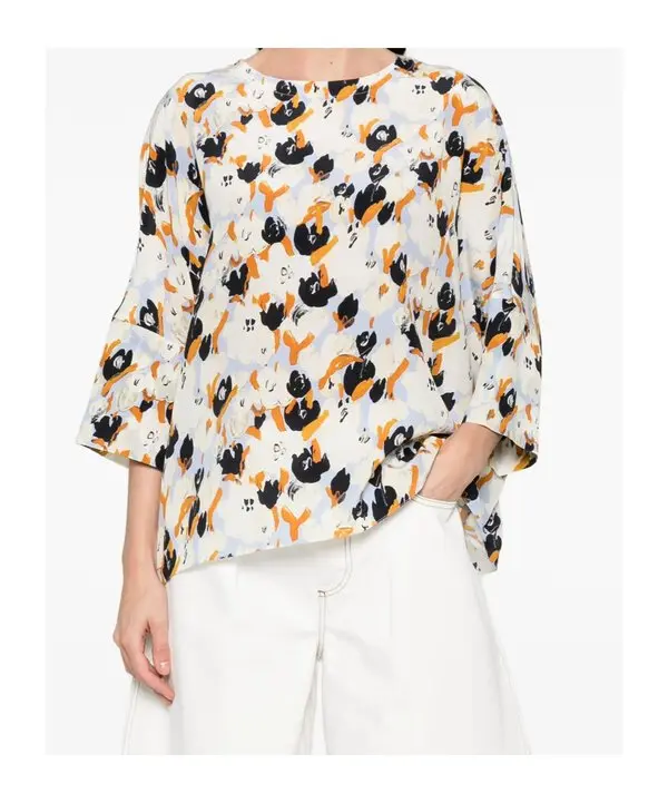 Marni Floral Pattern Short-sleeve Blouse