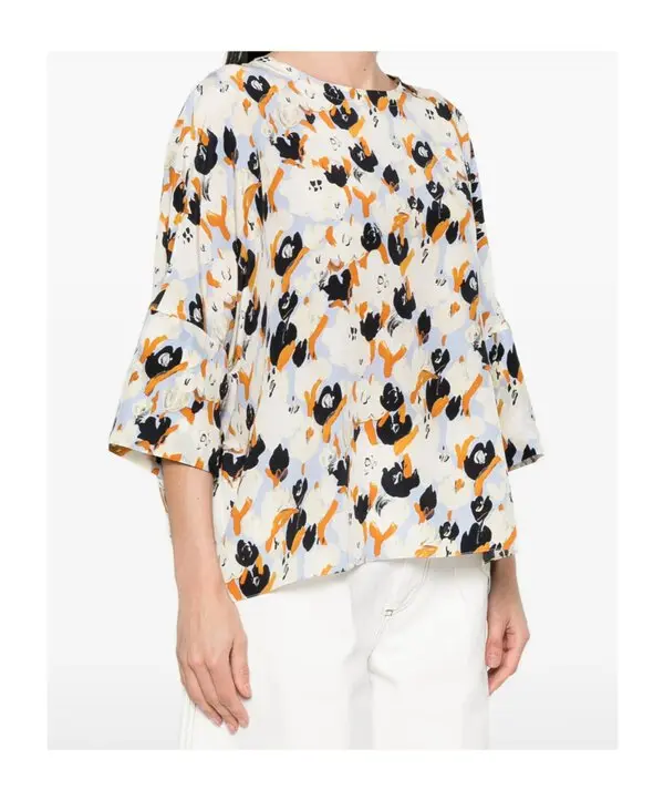 Marni Floral Pattern Short-sleeve Blouse