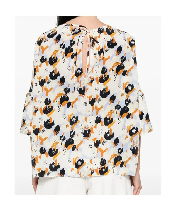 Marni Floral Pattern Short-sleeve Blouse