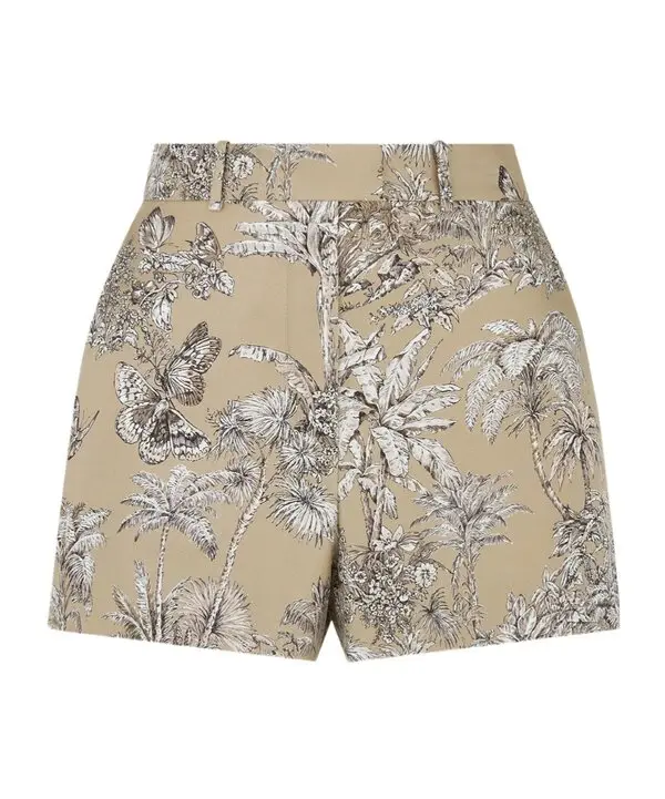 Dior High-waisted Printed Shorts - Hazelnut And White