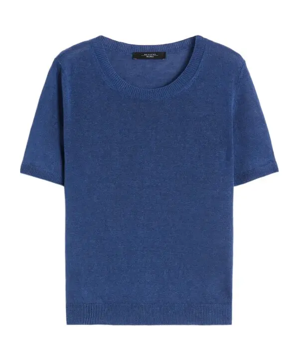 Max Mara Crew-neck T-shirt With Short Sleeves And Ribbed Hem