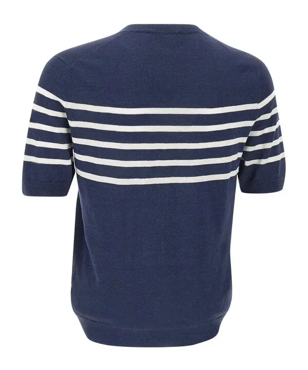 GRAN SASSO Striped Short-sleeve Sweater